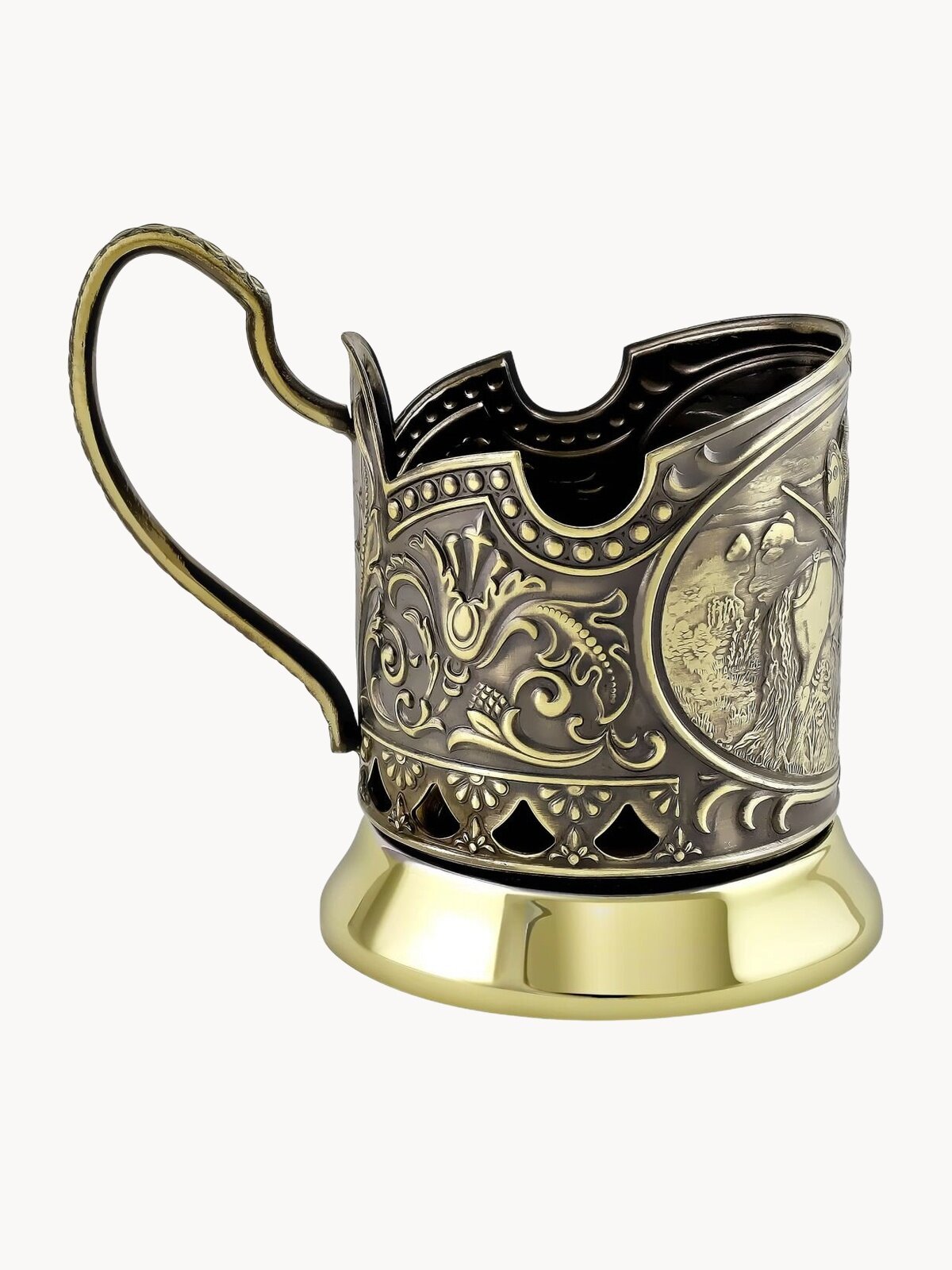 Подстаканник латунный 'Витязь на распутье