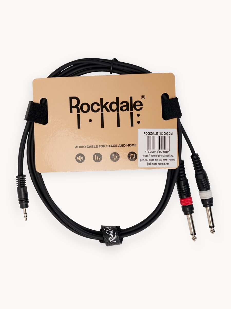 Кабель mini jack male x 2 jack male ROCKDALE XC-002-2M (2 м)