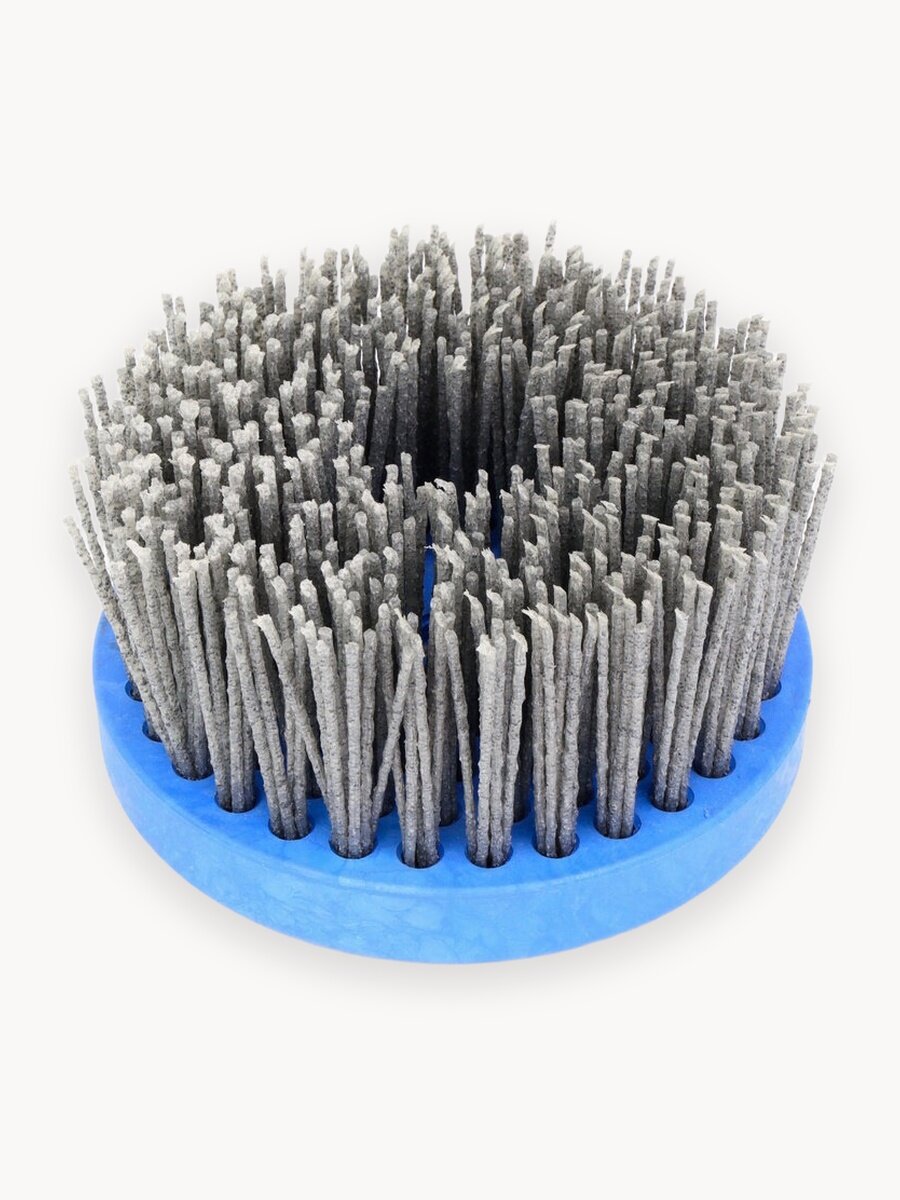 Нейлоновая щетка чашка Д130 P80 ворс полимер абразив для дерева на УПМ УШМ (болгарка) для искусственного старения древесины и шлифовки стен из бревна, бруса Osborn (код 1-018)