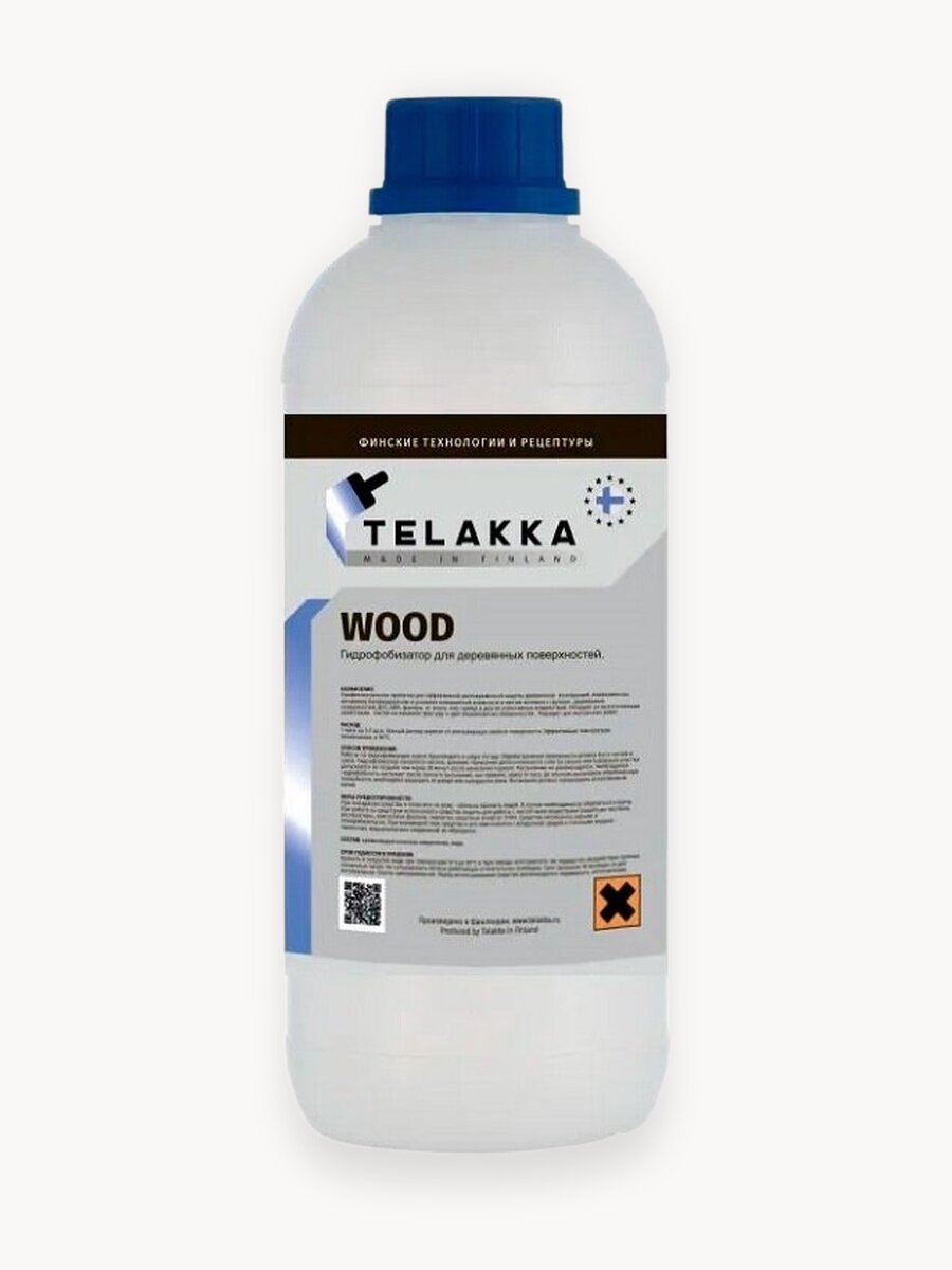 Пропитка дерева от влаги и гниения для наружных и внутренних работ, гидрофобизатор TELAKKA GIDROFOB WOOD 1л