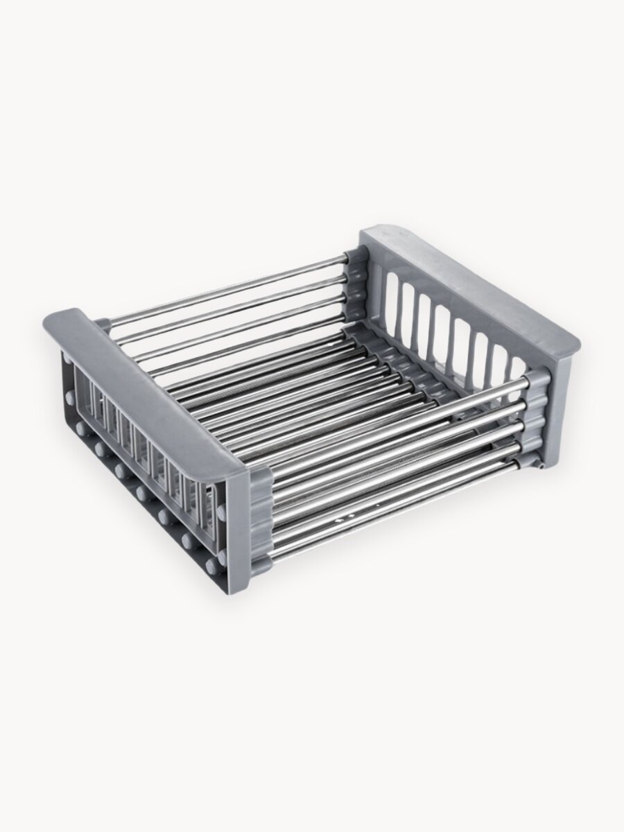 Сушилка для посуды, овощей, фруктов MyPads, корзина раздвижная для раковины, решетка навесная на мойку, коландер металлический для мойки