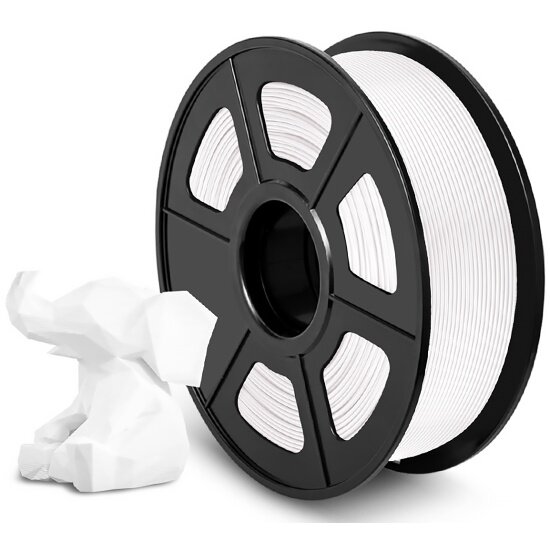 Пластик NV Print PLA+ White для 3D печати диаметр 1.75мм длина 330 метров масса 1 кг