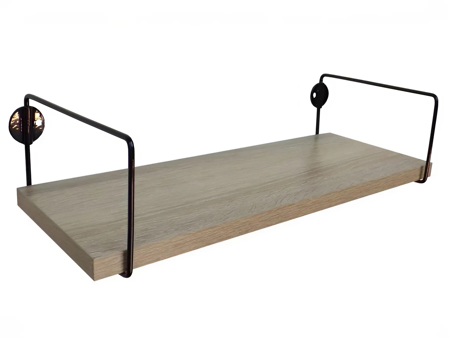 Полка для книг GARROSS "SIBERIA 214348", одна полка 15х40 см, высота 10 см, каркас чёрный, цвет полок дуб сонома