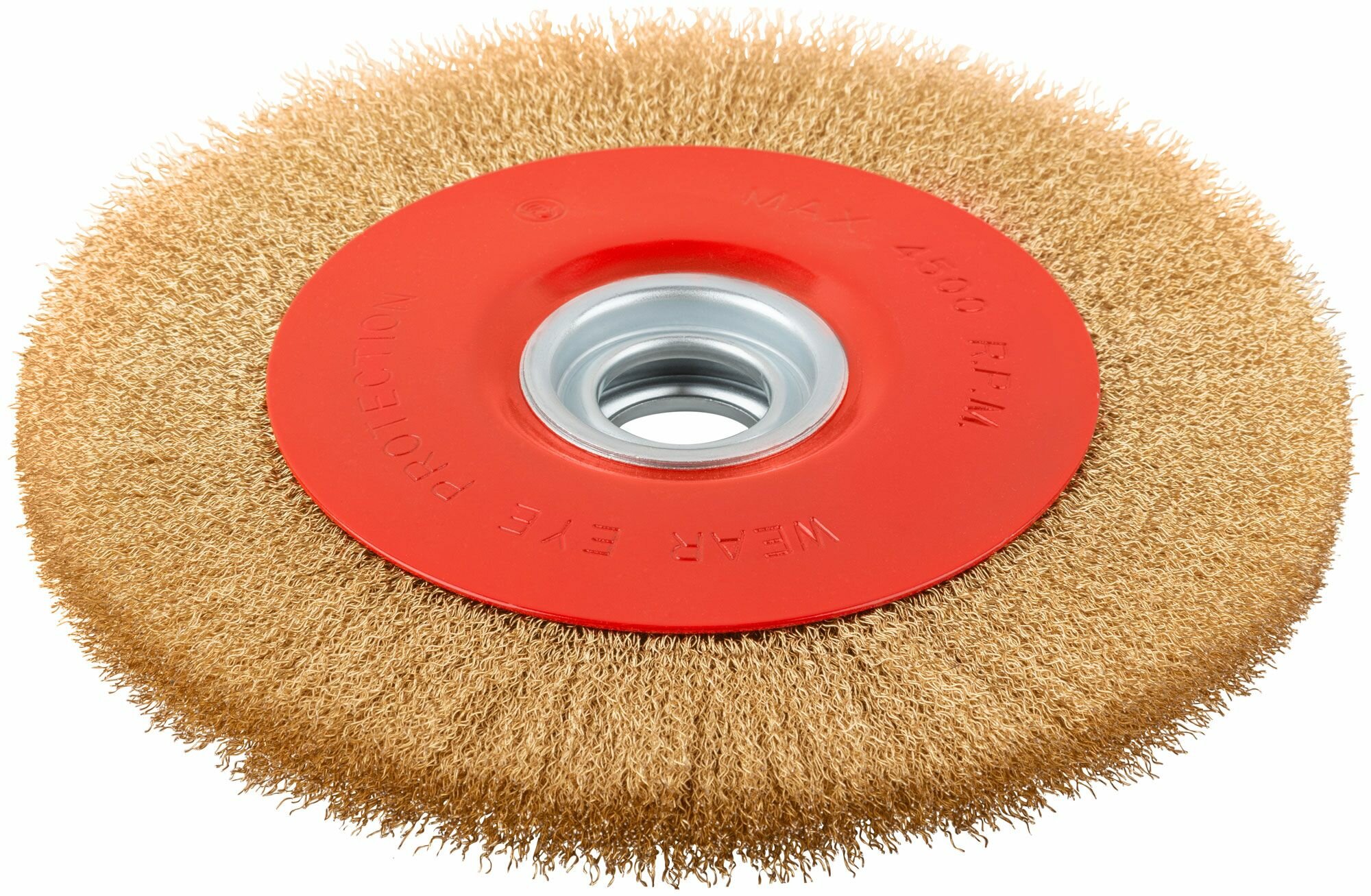 Корщетка-колесо, стальная латунированная волнистая проволока 250 мм