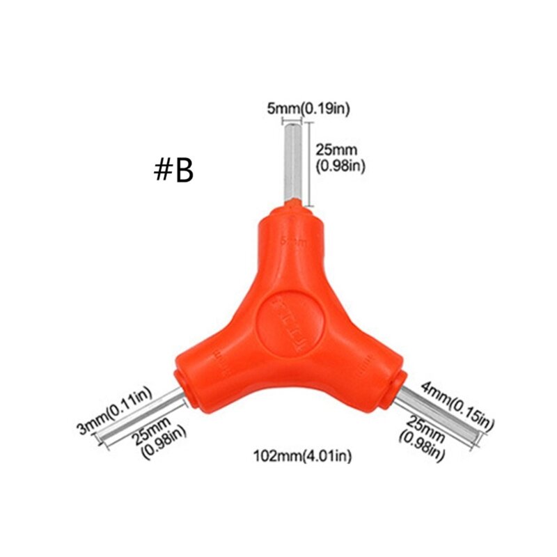 3 in 1 Hexagon Wrench Carbon Steel Hand Tools Bicycle Maintenance Wrench Tools