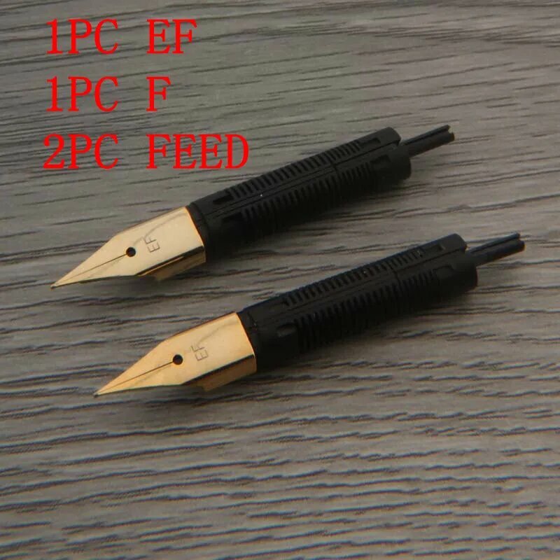 Перьевые ручки Chouxiongluwei 2 шт, золотое перо, черный наконечник A3