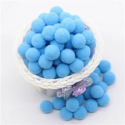 Помпоны 8/10/15/20/25/30 мм 34 lake blue 20g, 12-15mm