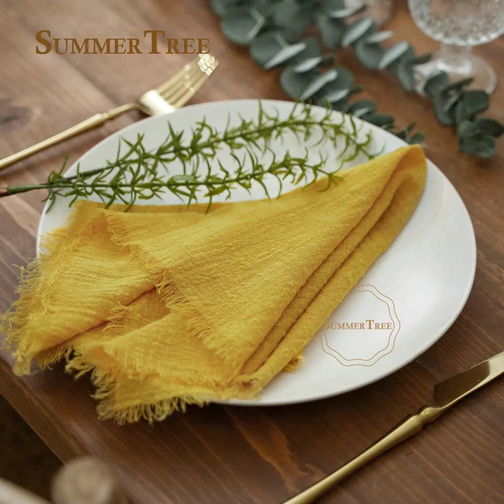 Салфетки столовые хлопковые желтые SUMMERTREE 42x42 см