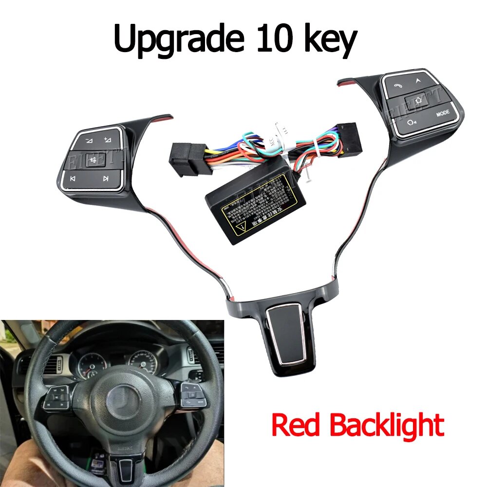 Кнопка регулировки громкости на руле, кнопка телефона для VW Golf 2010-2012 Jetta 2013-2015 для Bora Polo Sagitar 2011-2013 Upgrade 10 key