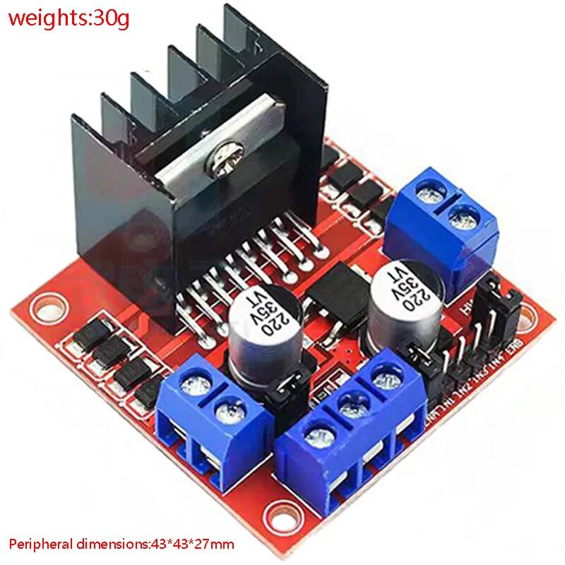 Модуль драйвера двигателя L298N, DC Stepper Red Board
