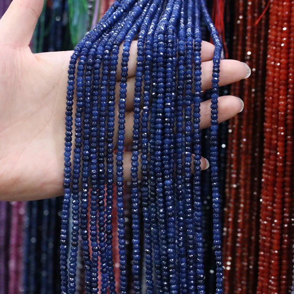 Граненая бусина из агата 2x4 мм Темно-синий, 61