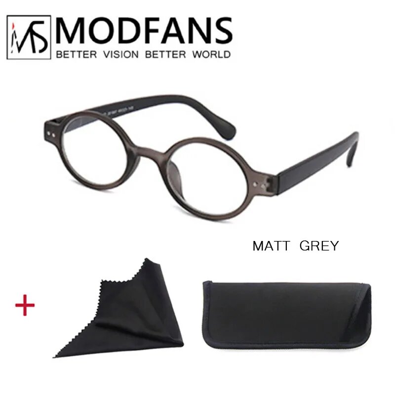 MODFANS круглые очки для чтения Matt grey +3.5