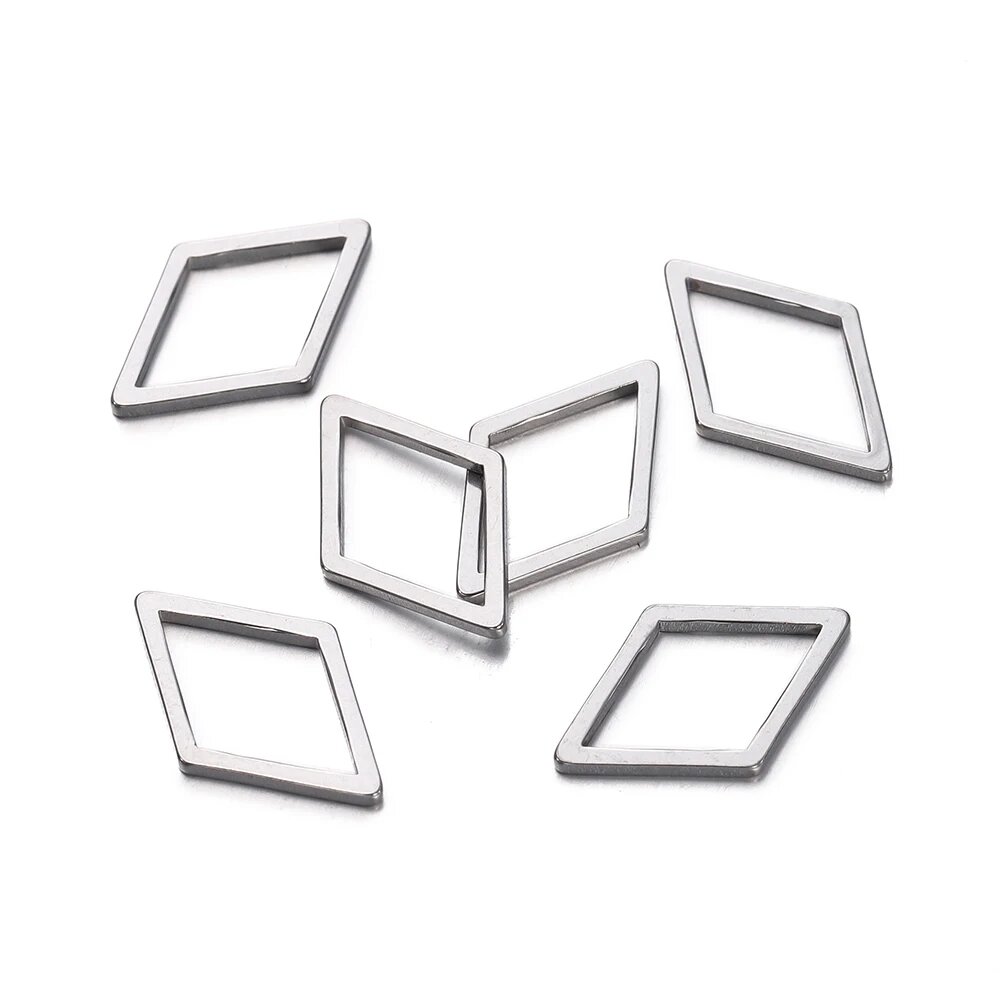 Серьги-подвески из нержавеющей стали, Steel Rhombus, размер M