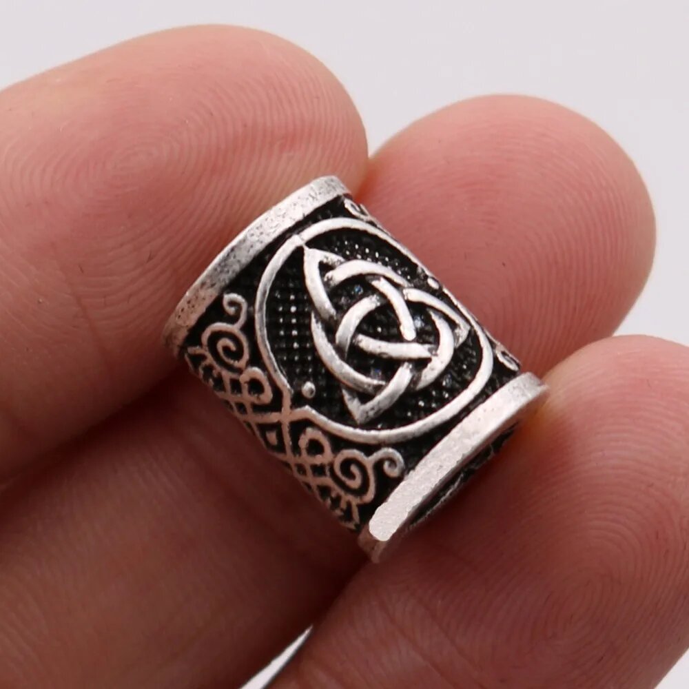 Бусина для плетения волос Трилистник, Silver A, 8 мм