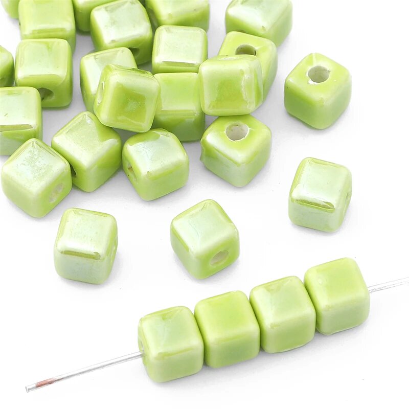 Керамические бусины Beadia 6 мм 10 шт Зеленый, Fluorescent Green