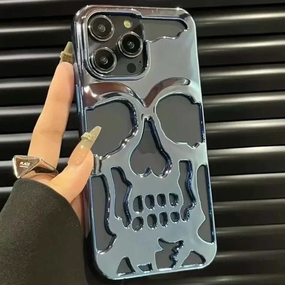 Синий чехол-скелет для iPhone 14 Pro
