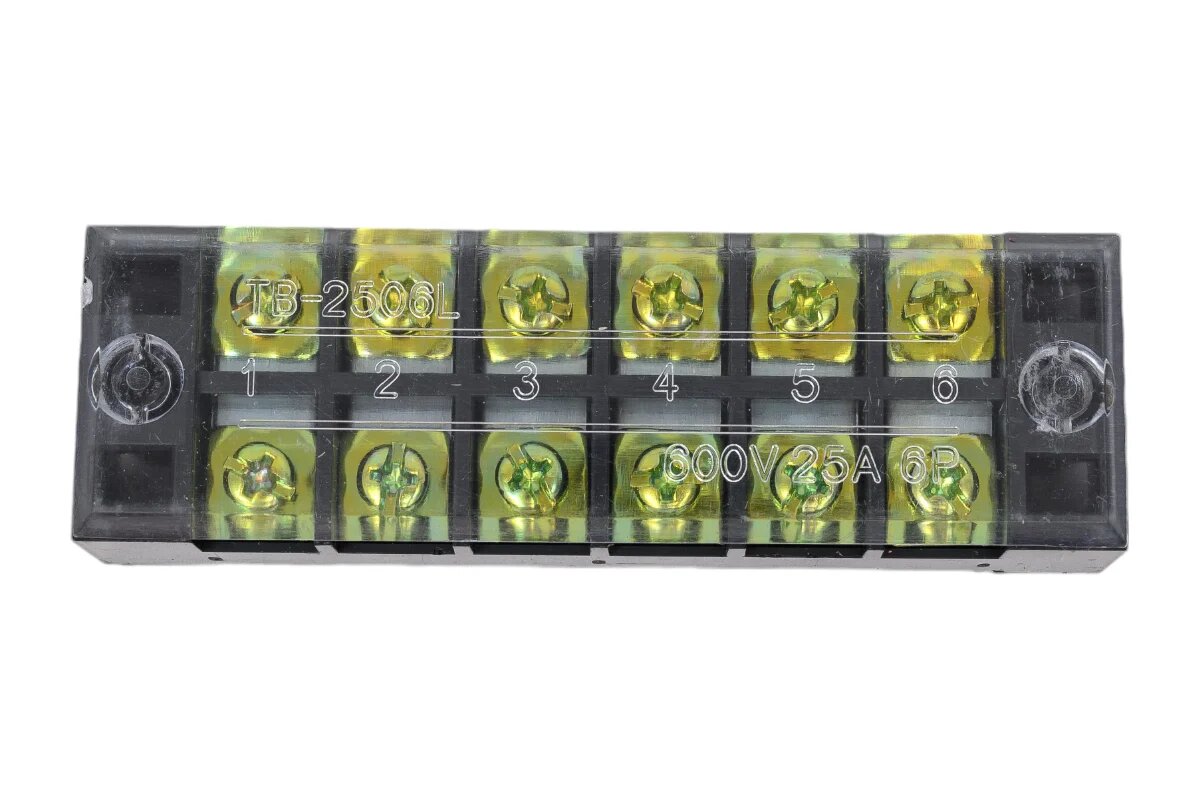Электротехник Тв-2506 Блок зажимов на 6 клеммных пар 25А IP30 DIN-рейку ET522086