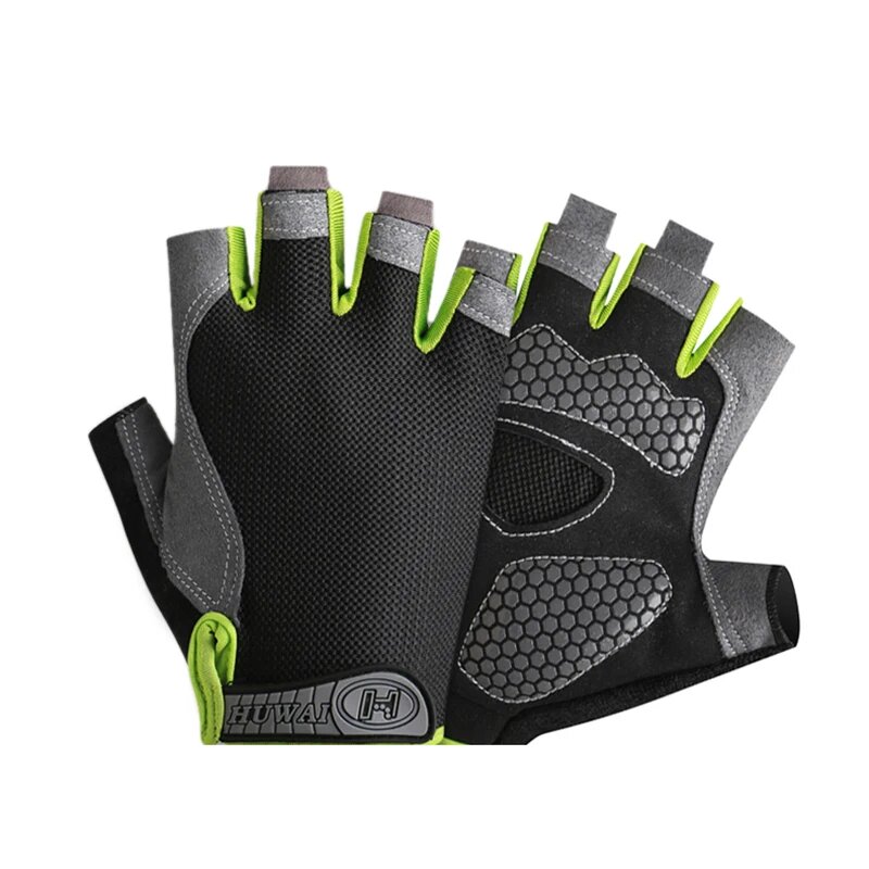 Мужские/Женские велоперчатки QzeUpwardSpirit, черные, L, Silicone Green