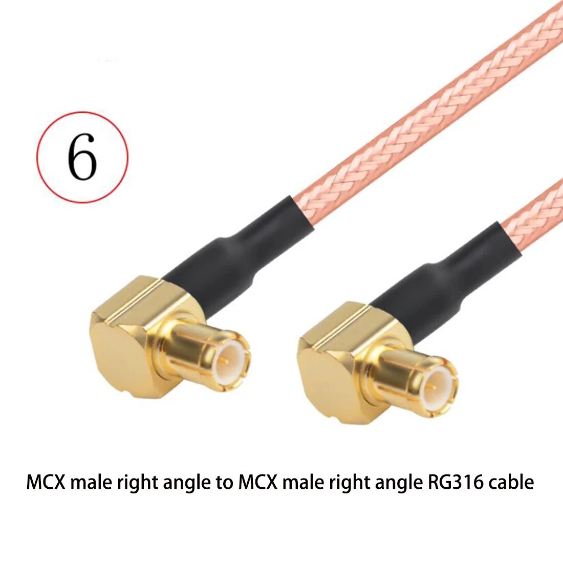 RG316 кабель MCX 90° - MCX 90°, 30см