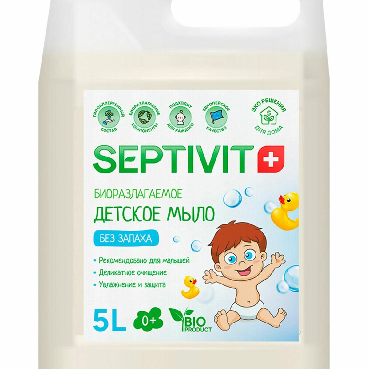 Мыло жидкое Septivit "Без запаха", биоразлагаемое, 5л, 1шт.