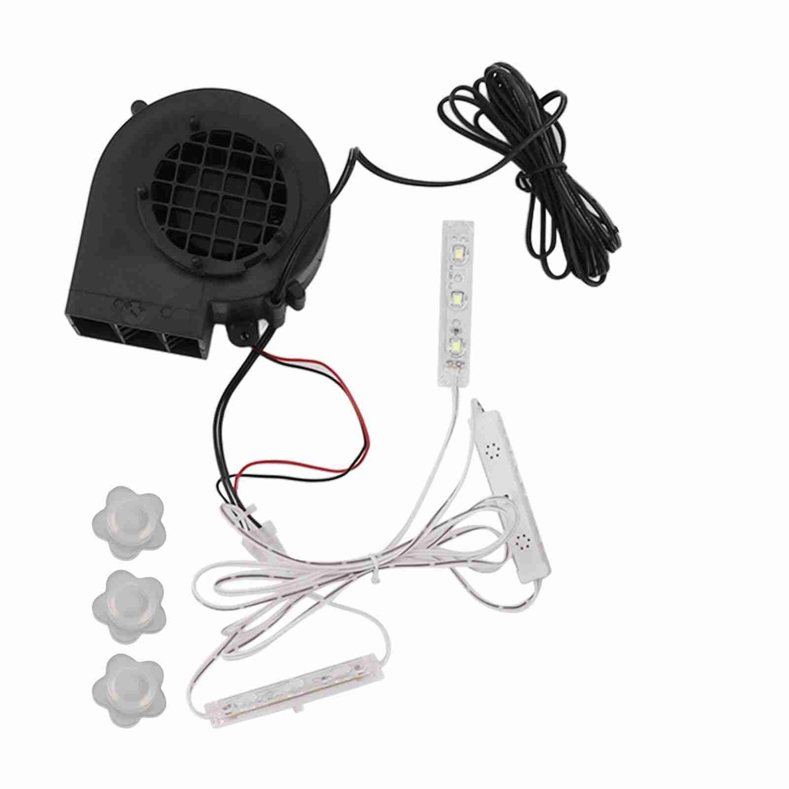 Надувной воздушный насос для рождественских надувных фигур с 3 белыми светодиодными лампочками для украшения улицы к празднику. Вилка для Великобритании, 220–240 В.