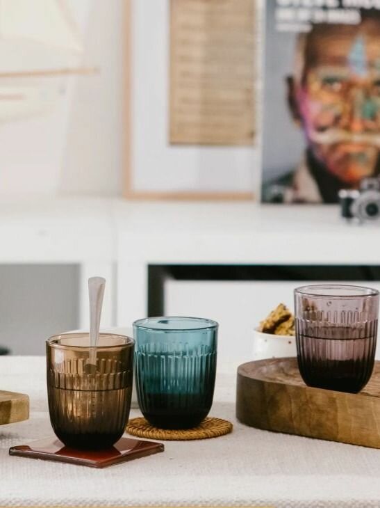 La Rochere набор стаканов низких, коричневых "OUESSANT BLEU NUIT" 2 шт, 290 мл. Италия