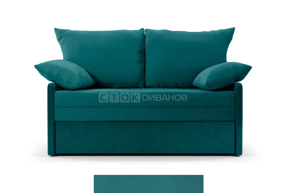 Диван Сток Диванов TASHE Atlantic изумрудный 140 см, механизм выкатной, с ящиком для хранения