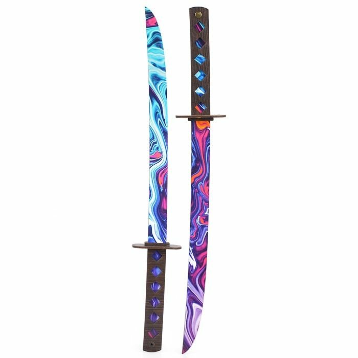 Меч игрушечный ПапаСделал Меч Катана фиолетово-синий, 48х7 см (0015)