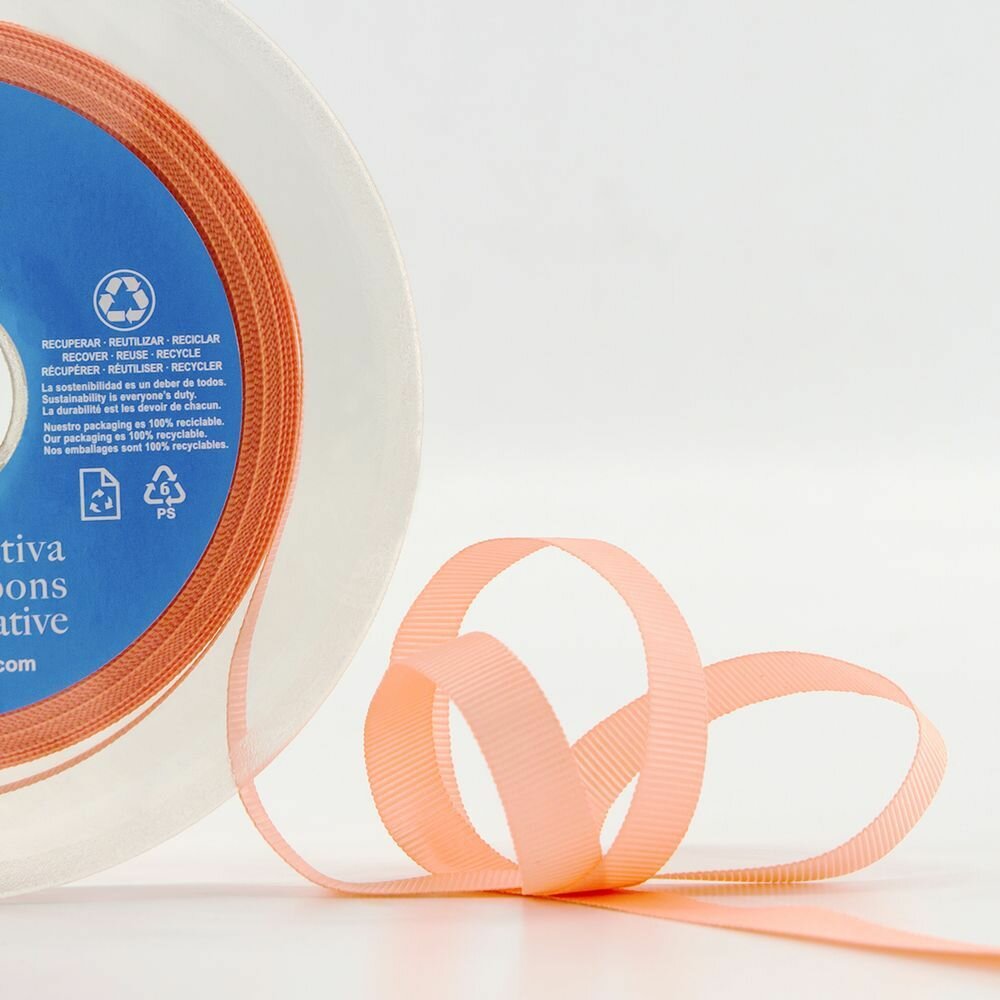 Лента репсовая SAFISA Цвет 07, Персиковый, 10 мм, 25 м