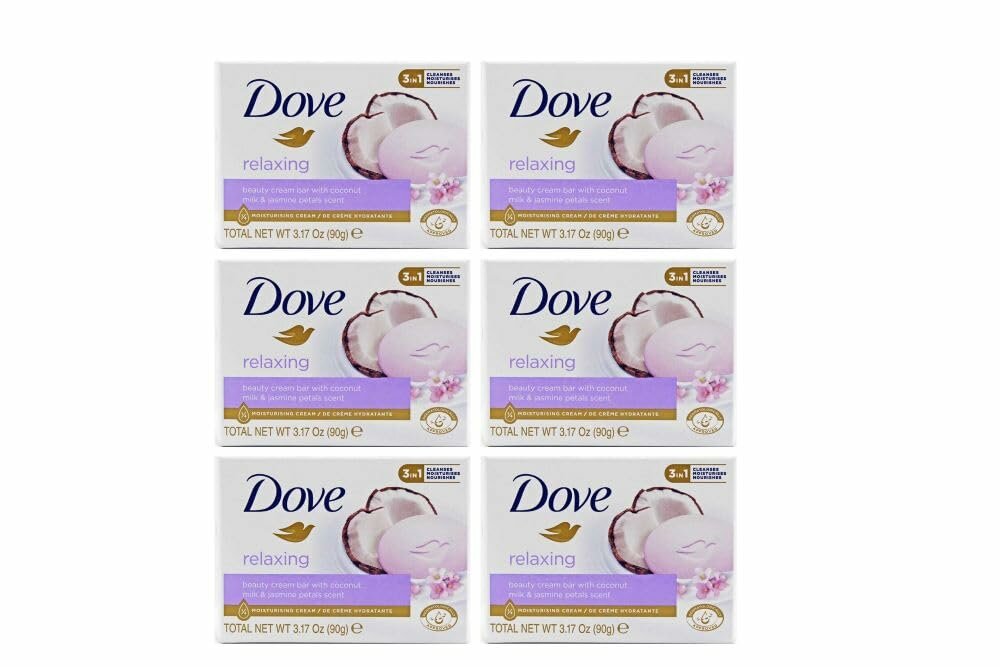 Dove Relaxing Крем-мыло Кокосовое молочко и лепестки жасмина 6х90 г
