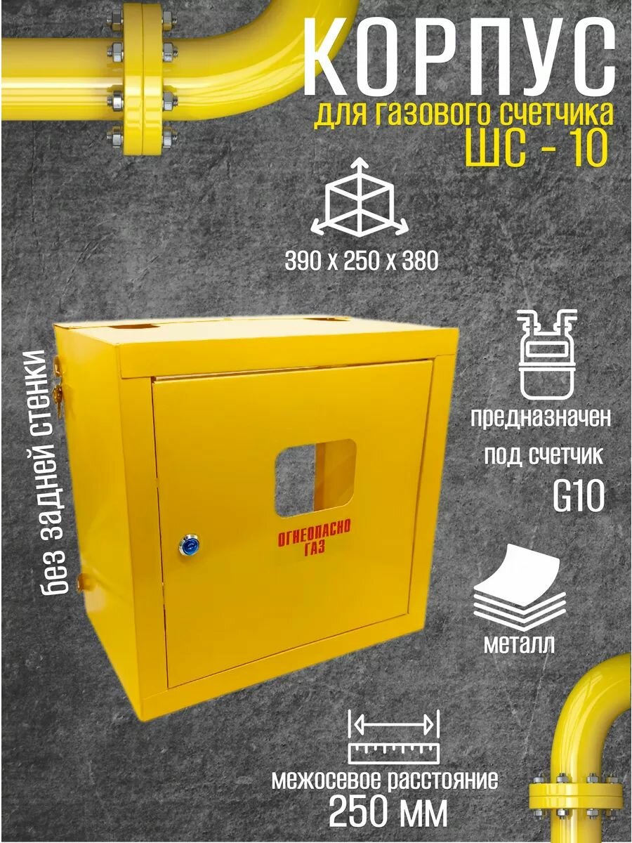 Шкаф для для счетчика газа ШС-10 с дверью без задней стенки
