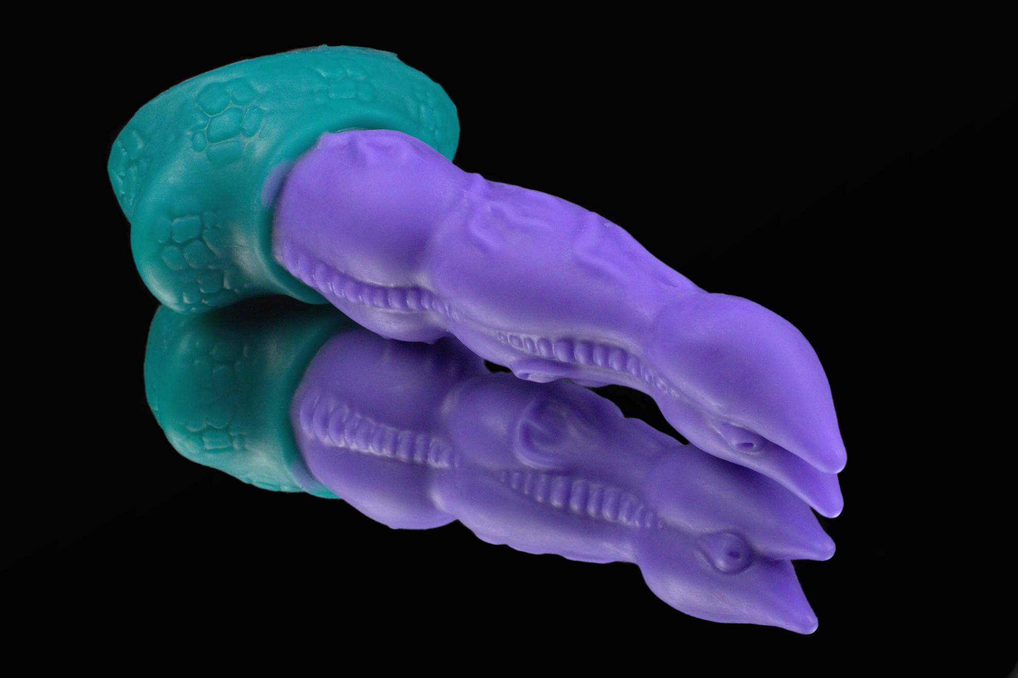 EraSexa. Фантазийный Фаллоимитатор Раптор - 22.5 см. D: 7 см. Зеленый, Фиолетовый. F21