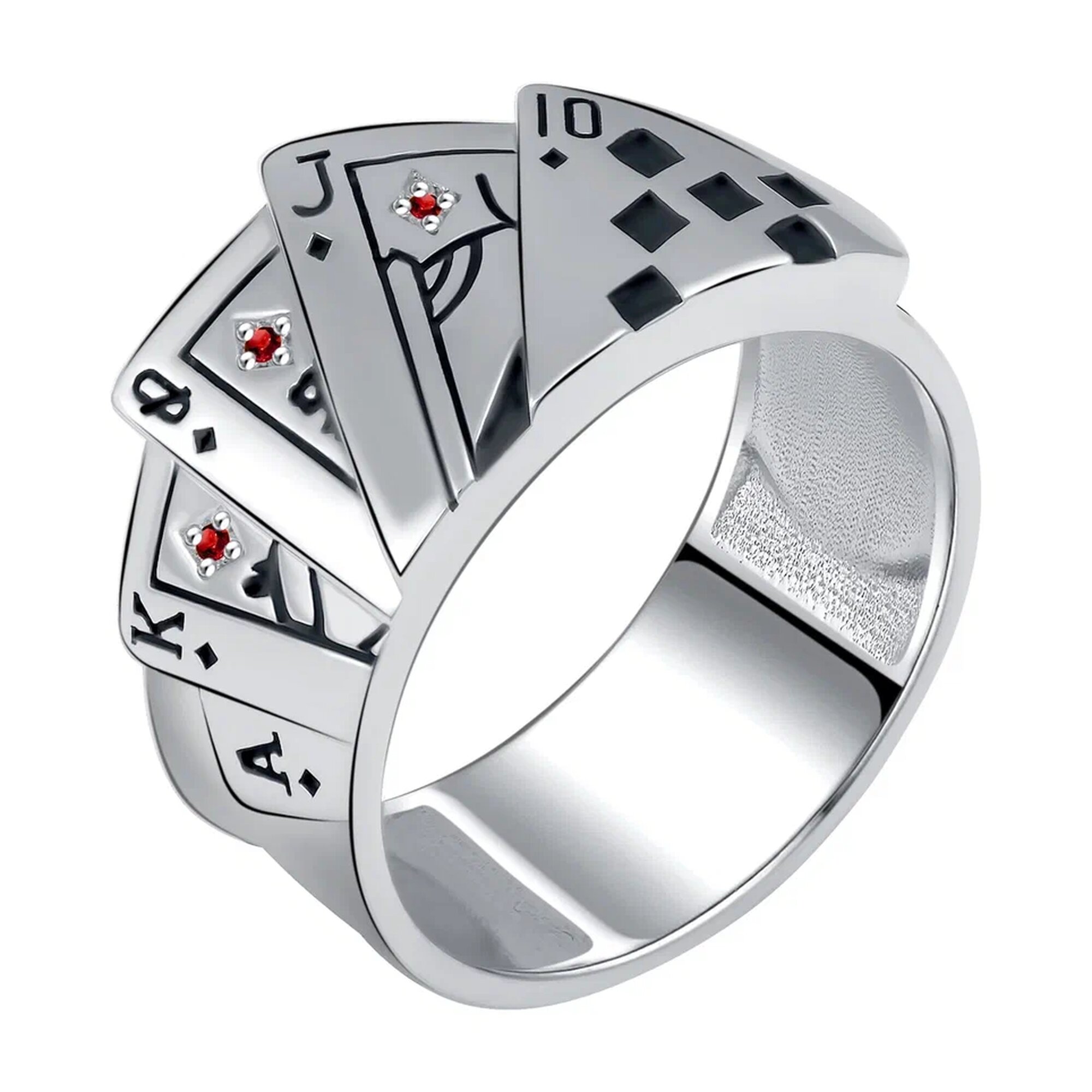 Кольцо, серебро, 925 проба, родирование, фианит