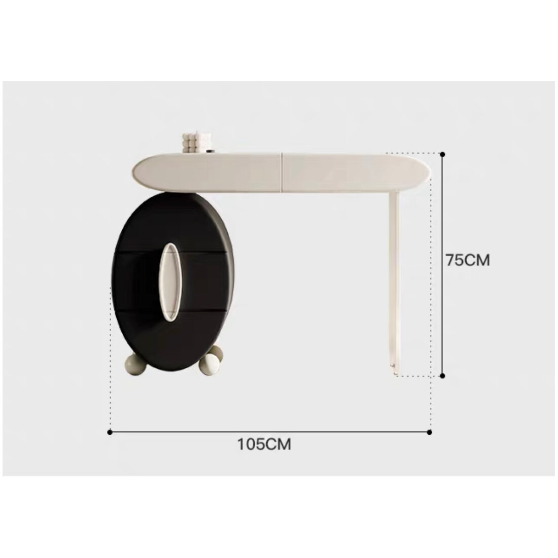 Туалетный столик с пуфом в современном итальянском стиле Pebbles (стол без зеркала и пуфа)