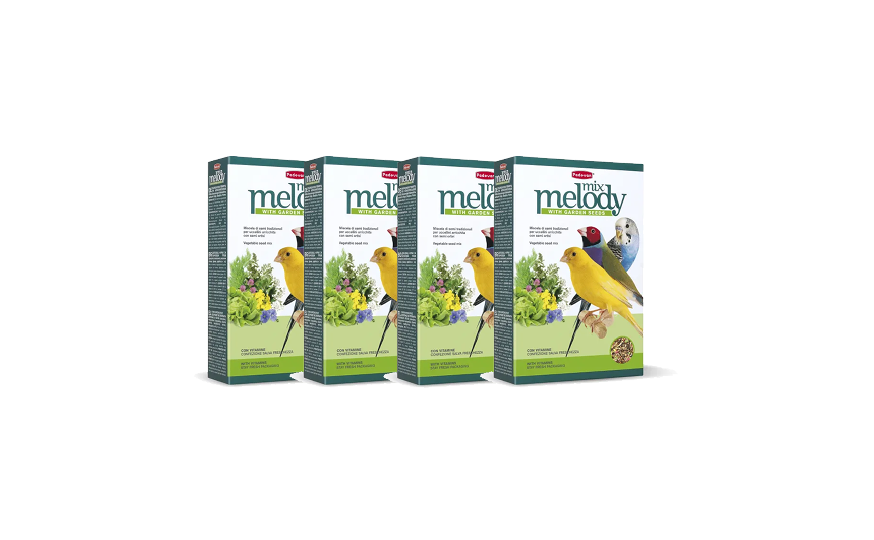 Padovan Melodymix корм дополнительный для декоративных птиц 300 г x 4 шт.