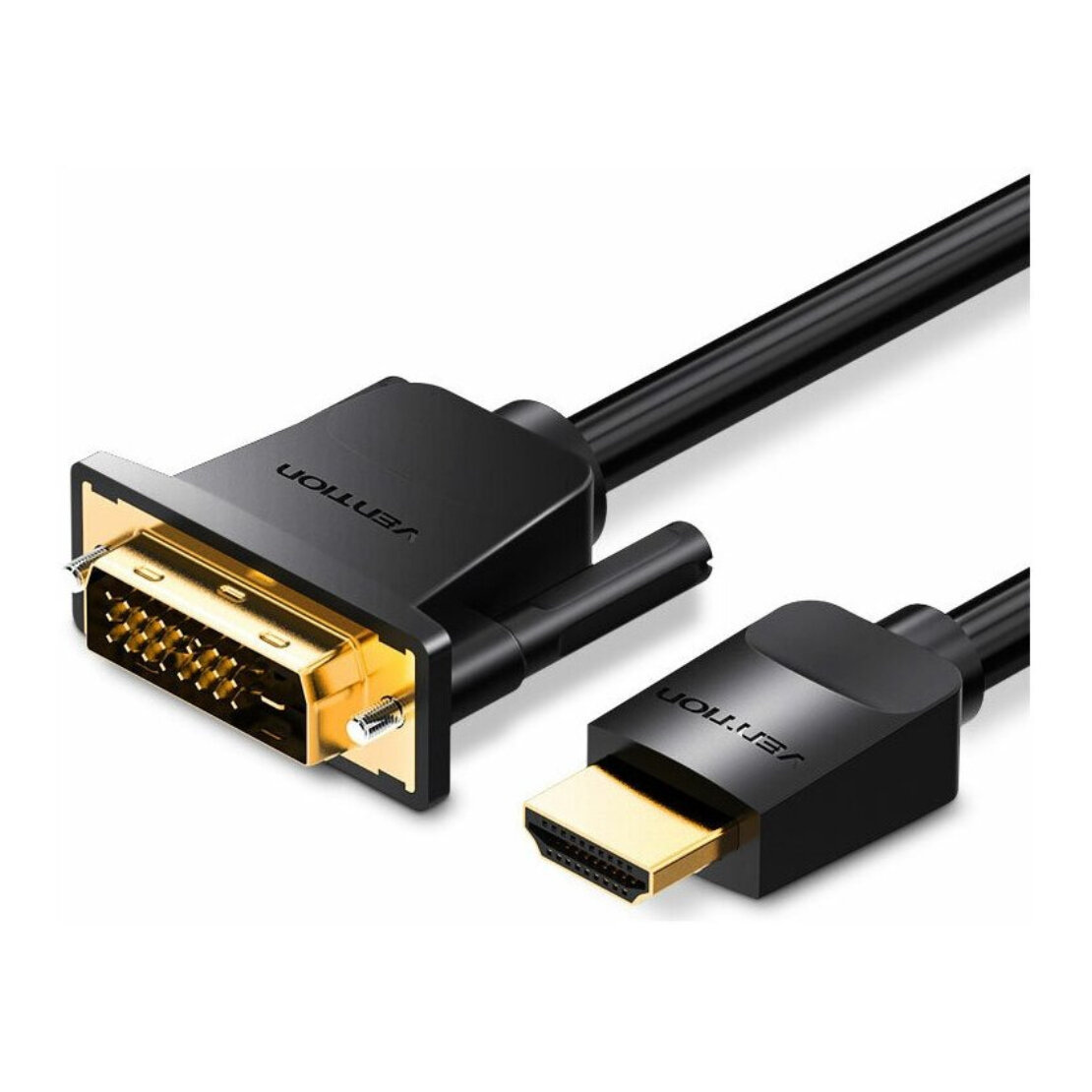 Кабель-переходник Vention ABFBJ, HDMI на DVI, 5м, позолоченные контакты, черный