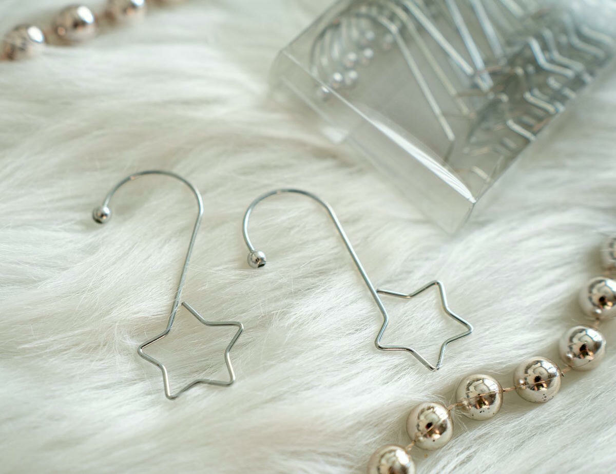 Крючки для ёлочных украшений, металл, серебряный, 36 шт, Inge Glas