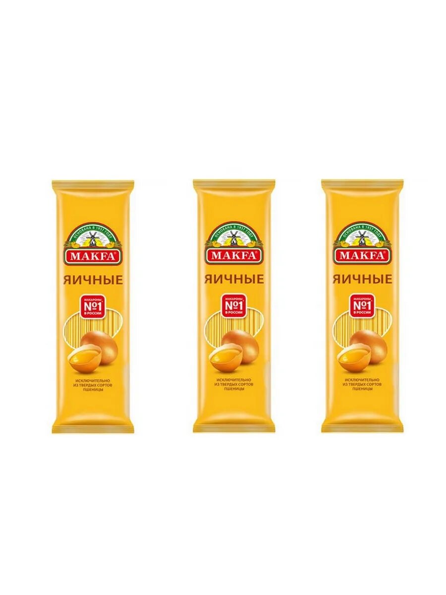 Макаронные изделия Макфа Спагетти яичные, 450 г, 3 шт.