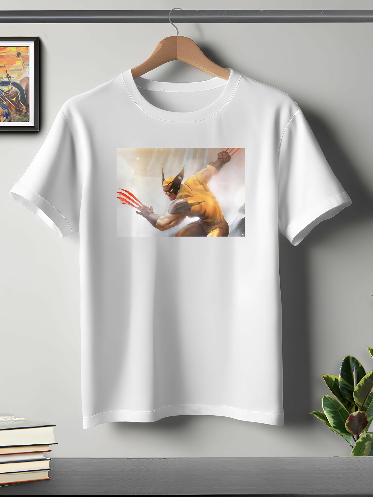 Футболка  Детская ONEQ 146 (11-12) размер с принтом Россомаха, белая