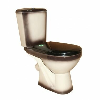 Унитаз компакт ROSA Комфорт, косой выпуск, антивсплеск, черный декор