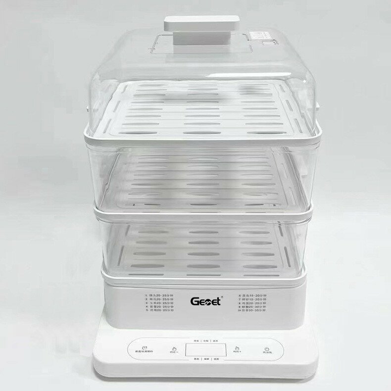 Электрическая пароварка Zhigo объемом 24 л, большая емкость, бытовая трехслойная многофункциональная электрическая пароварка, небольшая прозрачная пароварка с смотровым окном.