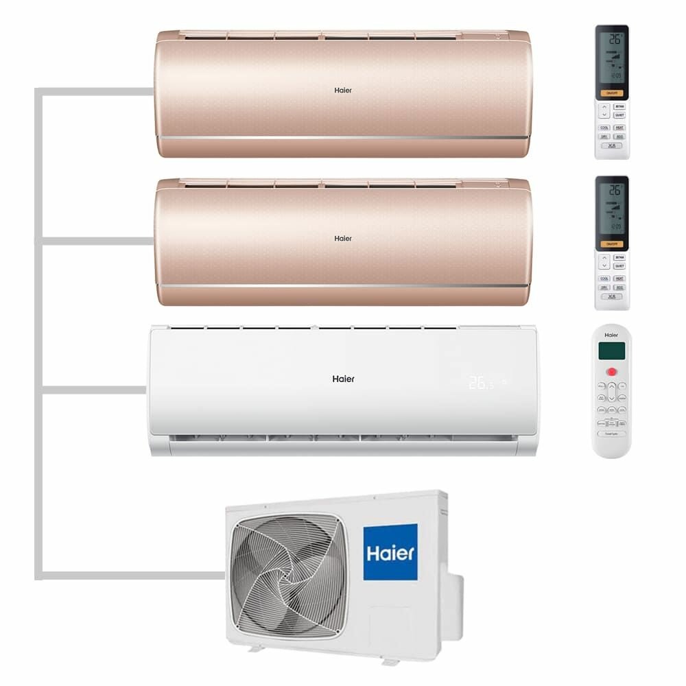 Мульти сплит-система настенная Haier AS35S2SJ2FA-G/AS35S2SJ2FA-G/AS12TS6HRA-M/3U70S2SR5FA Inverter