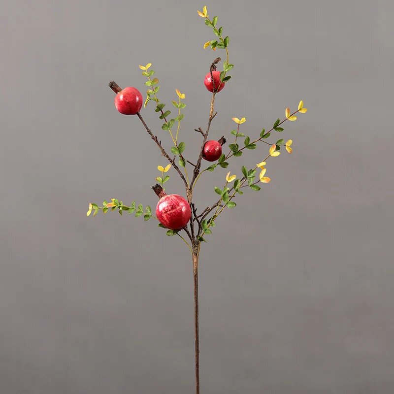 Искусственные ветви граната, 4 головки Красный