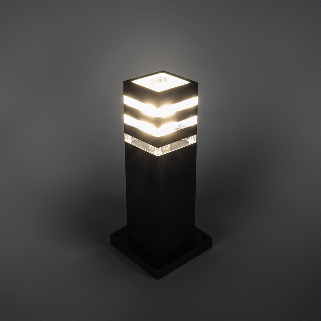 Фонарный столб уличный Smartbuy Square 30 см цвет черный