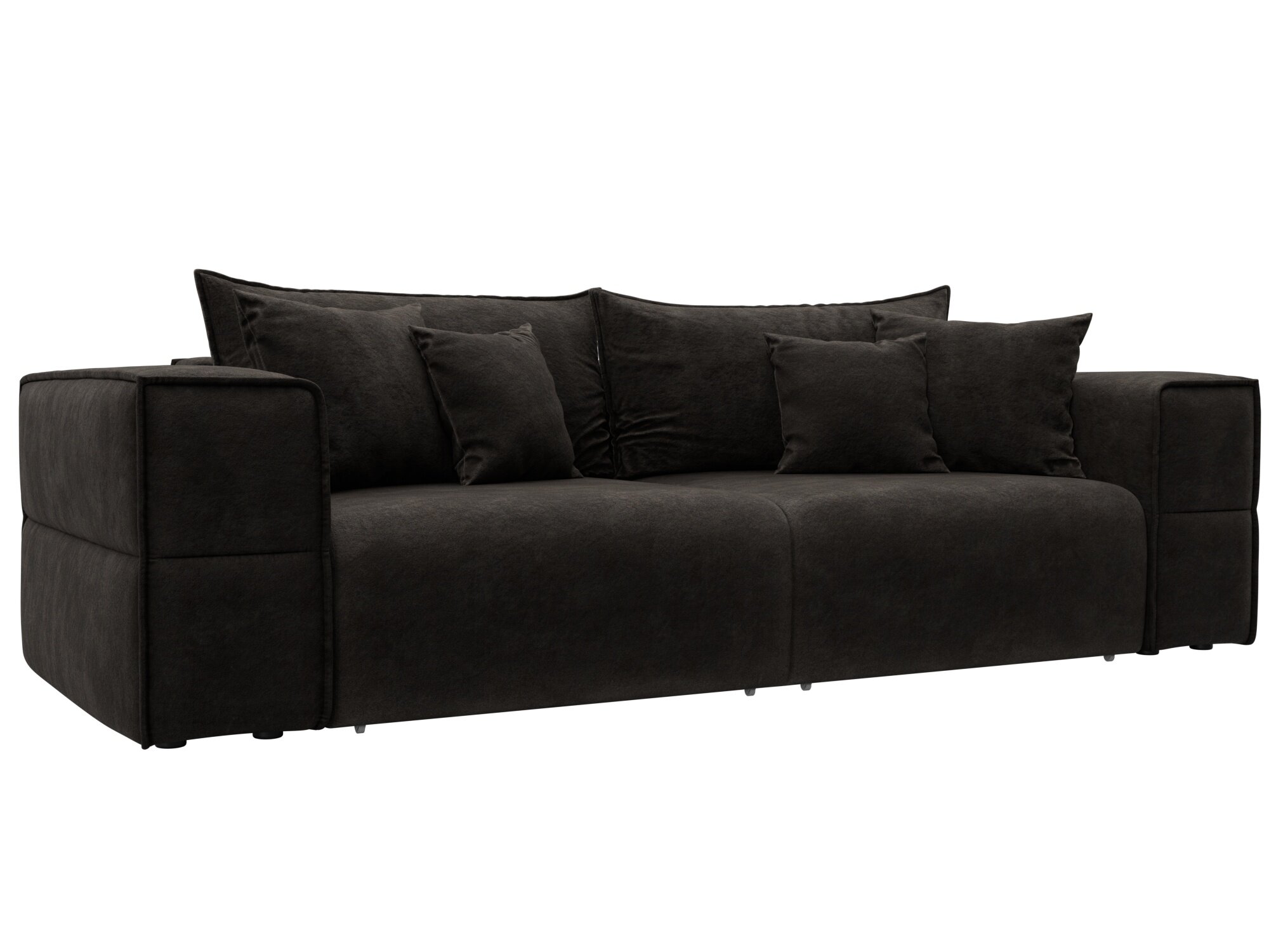 Диван прямой Лига-058 НПБ, 4-местный, размер: 270х114х80см, спальное место: 163х200см, велюр, BRUT 17 коричневый