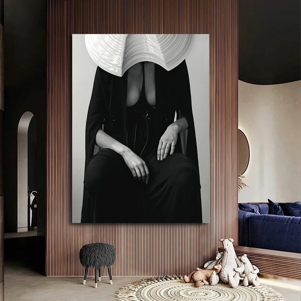 Картина В салон красоты / Монашка, картина девушка / в интерьер, 60х80 см.