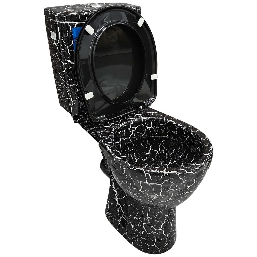 Унитаз Rosa Ресса чёрный кракелюр