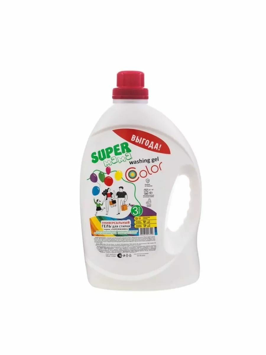 Гель для стирки белья универсальный 3л с защитой от накипи SuperMama