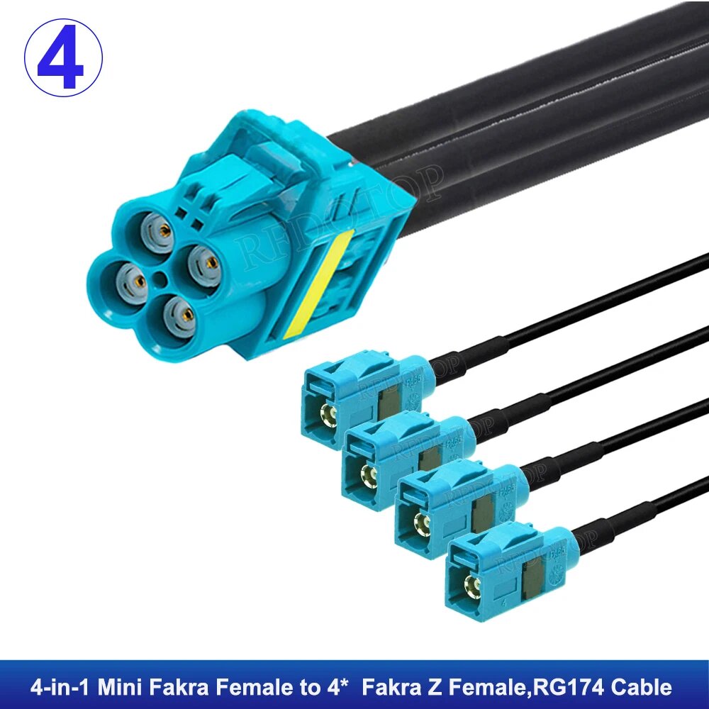 RFDOTOP RG-174 4-в-1 MINI FAKRA коаксиальный кабель 50 Ом