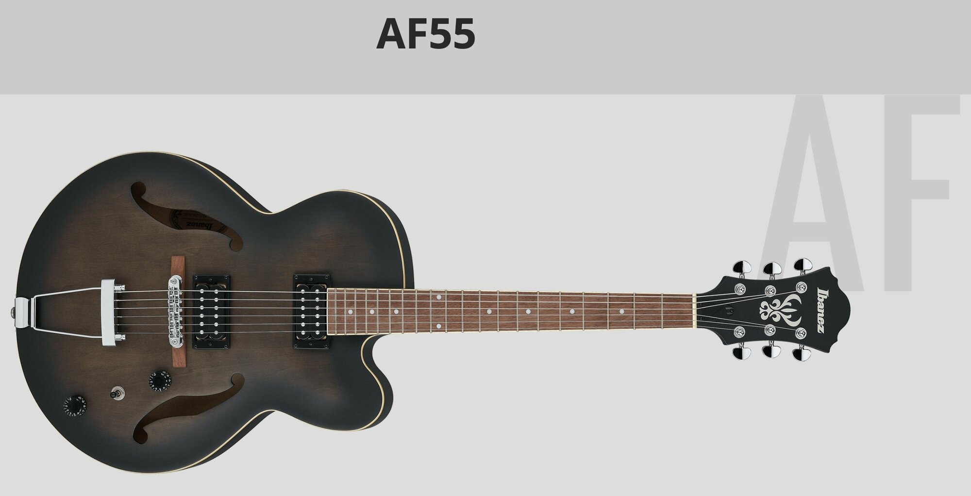 Джазовая электрогитара Ibanez AF55, полый корпус